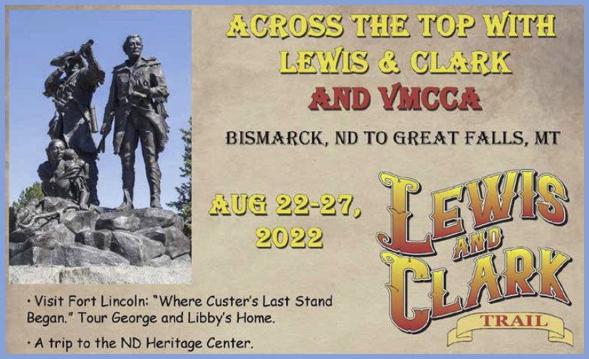 VMCCA National and Local Tours for 2022 and 2023